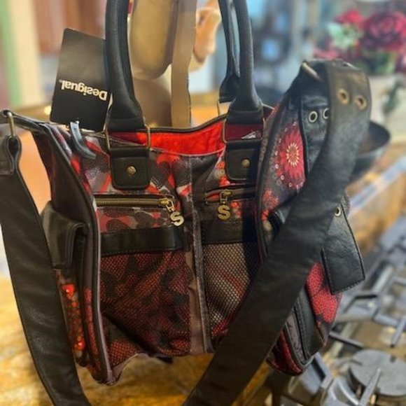 Desigual | Bags | Nwt Desigual Purse Bag Gorgeous Red And Black Cloth ...